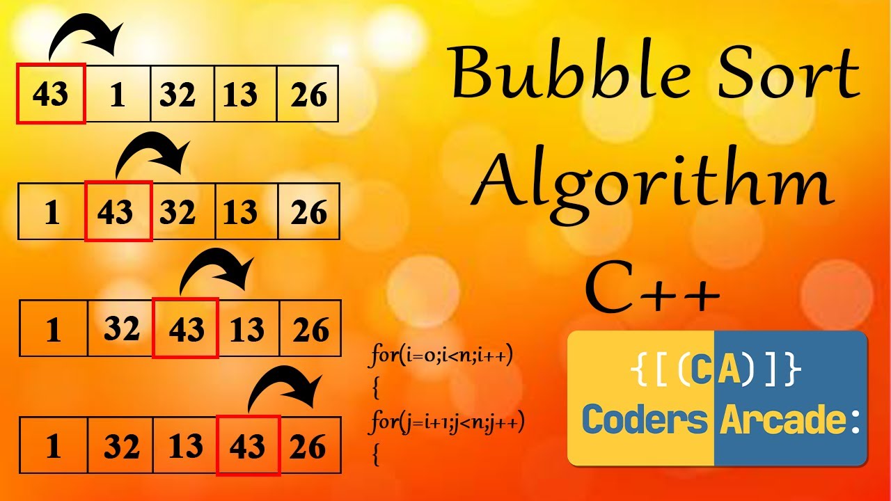 Bubble Sort Algorithm In C Youtube