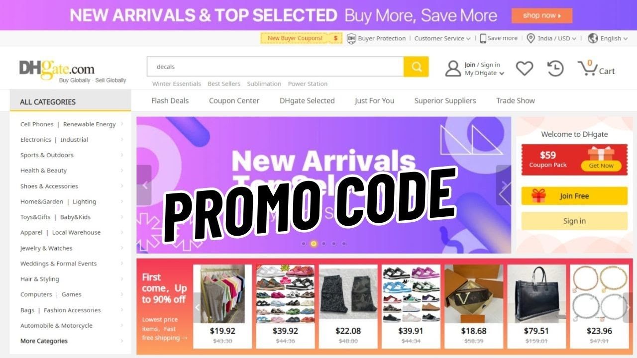 Dhgate Promo Code For Discount 2024 Dhgate Coupon Code For New Old