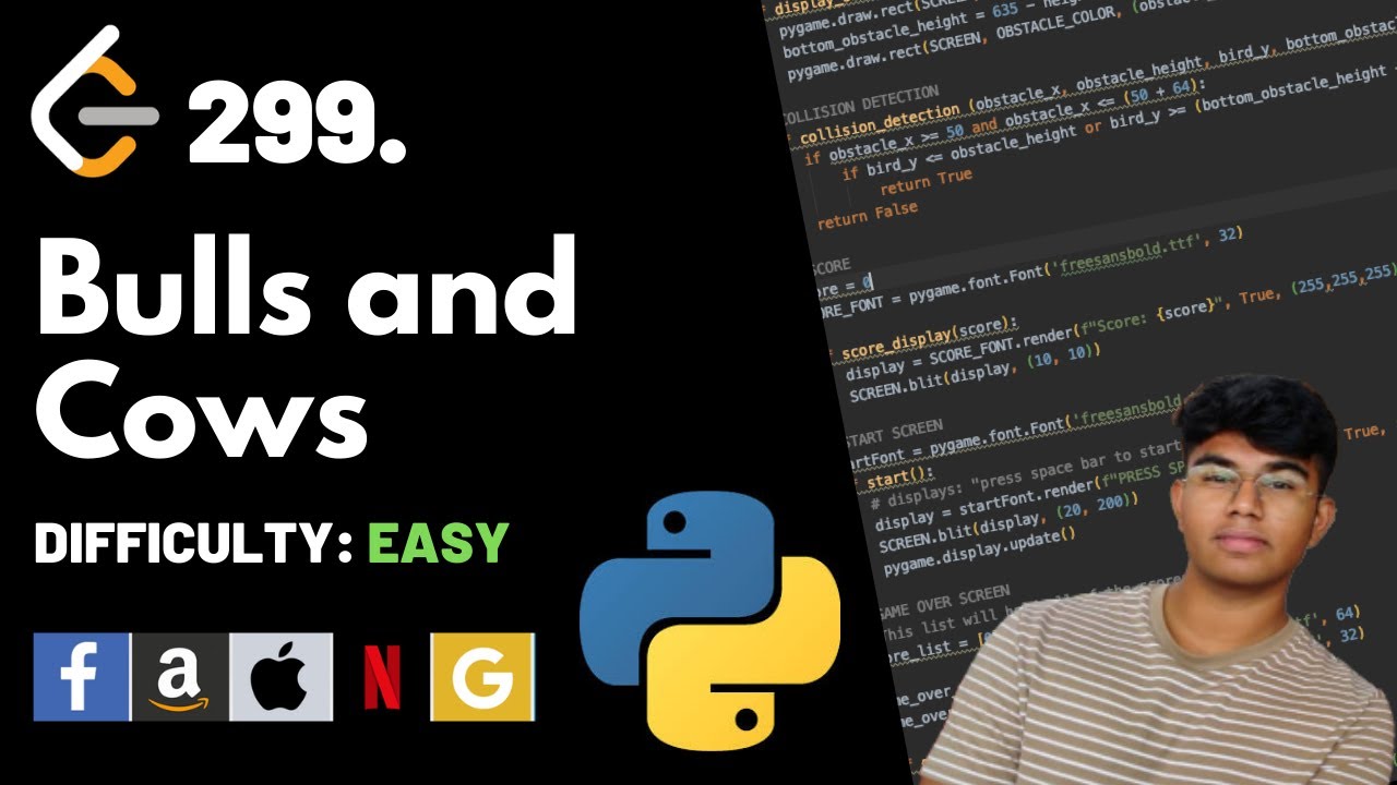 Bulls And Cows Leet Code 299 Theory Explained Python Code Youtube