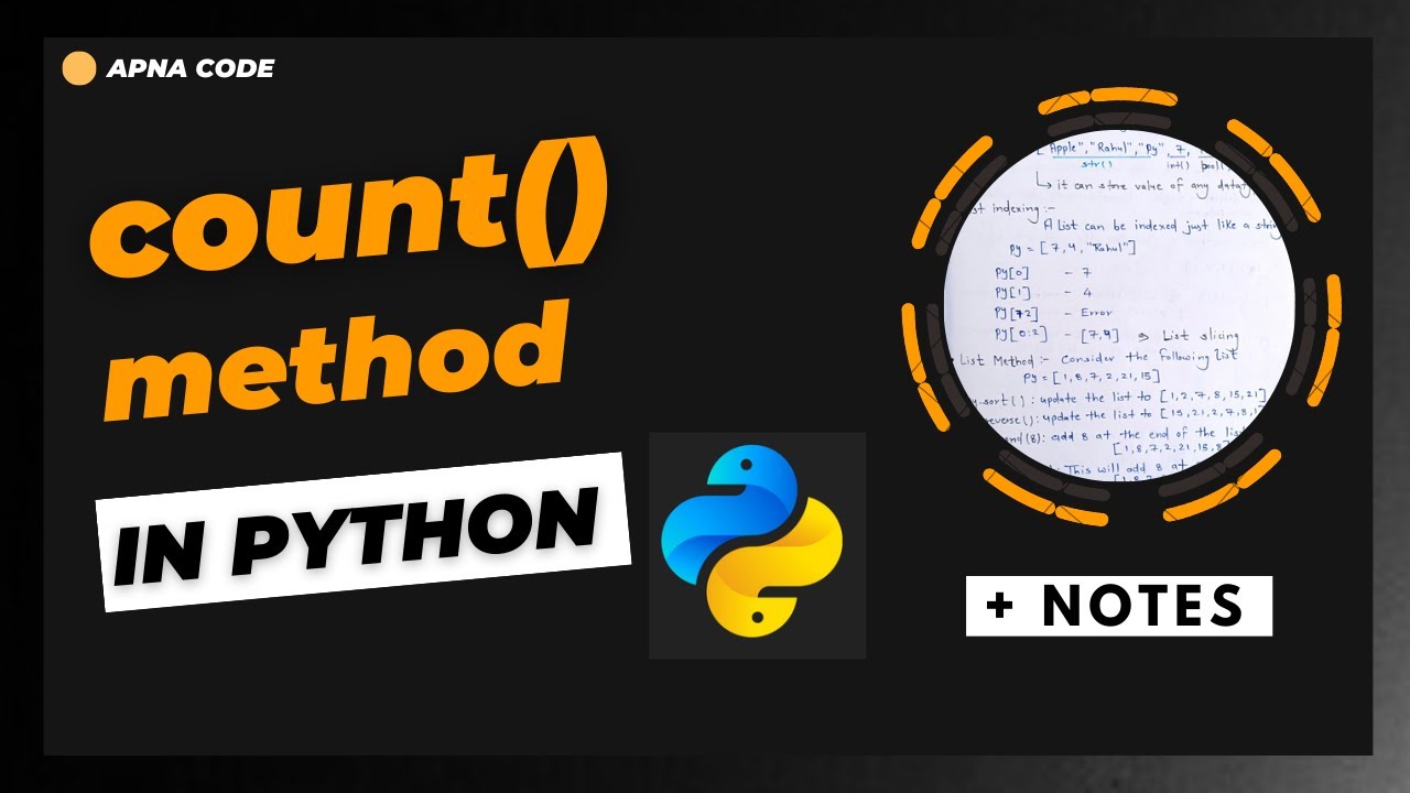 How To Work Count Method In Python Count Function Count Youtube