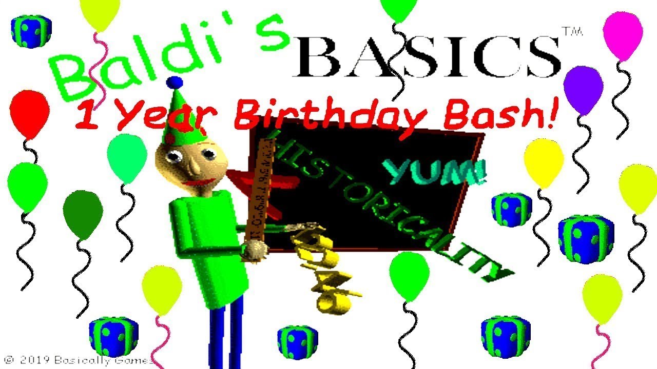Baldis Basics 1 Year Birthday Bash Full Game Youtube