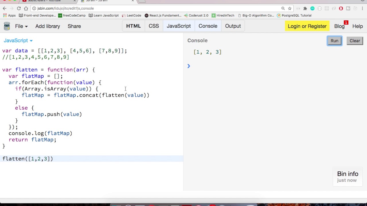 Javascript Flatten Nested Arrays With Recursion Youtube
