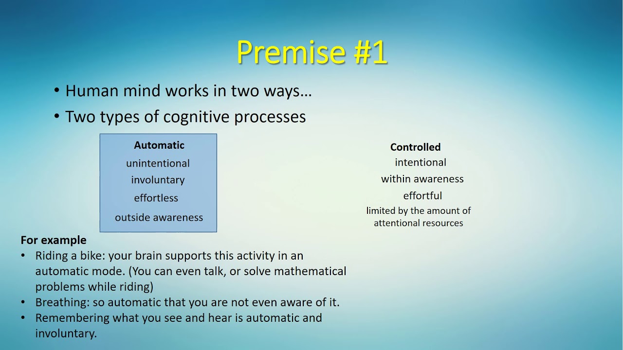 Automatic And Controlled Processing Youtube