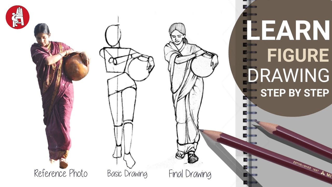How To Draw Human Figure Step By Step Figure Drawing Tutorial