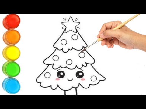 How To Draw And Color A Beautiful Christmas Tree Youtube