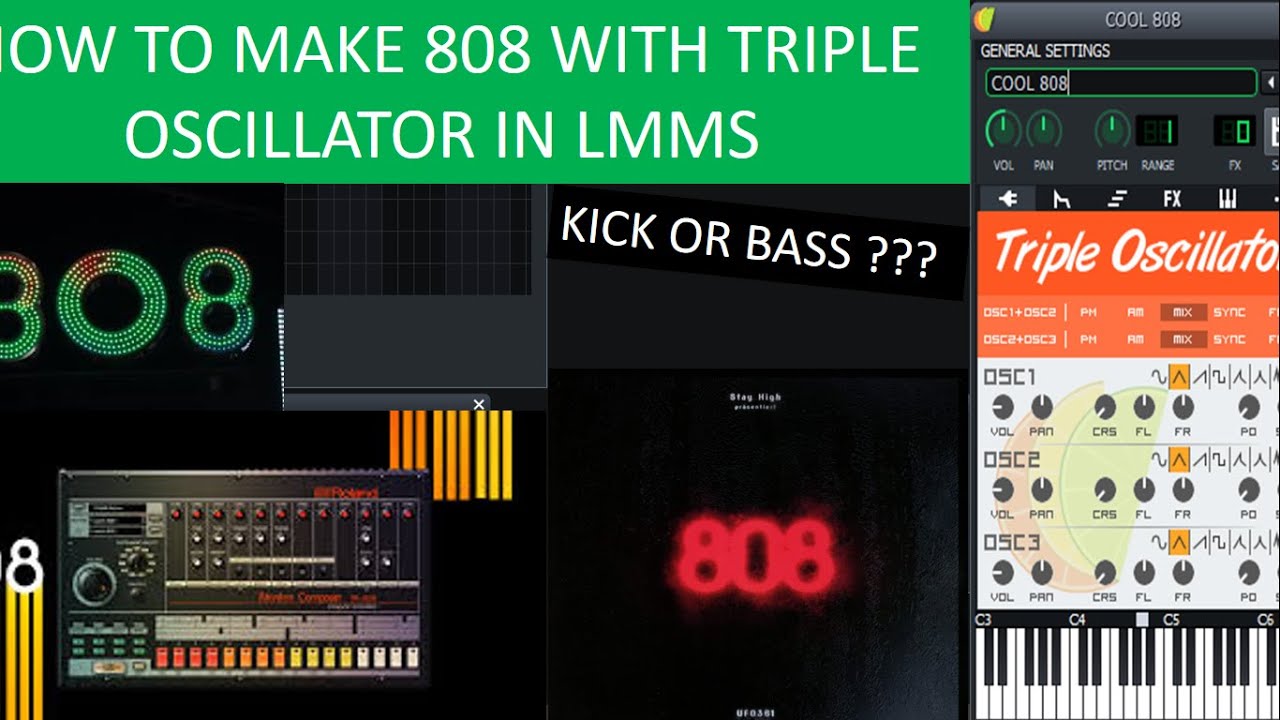 How To Make Cool 808 Using Triple Oscillator In Lmms Youtube