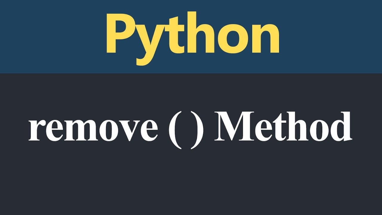 Remove Method In Python Hindi Youtube