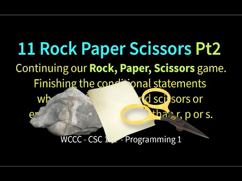 11 Rock Paper Scissors Python Pt2 Youtube