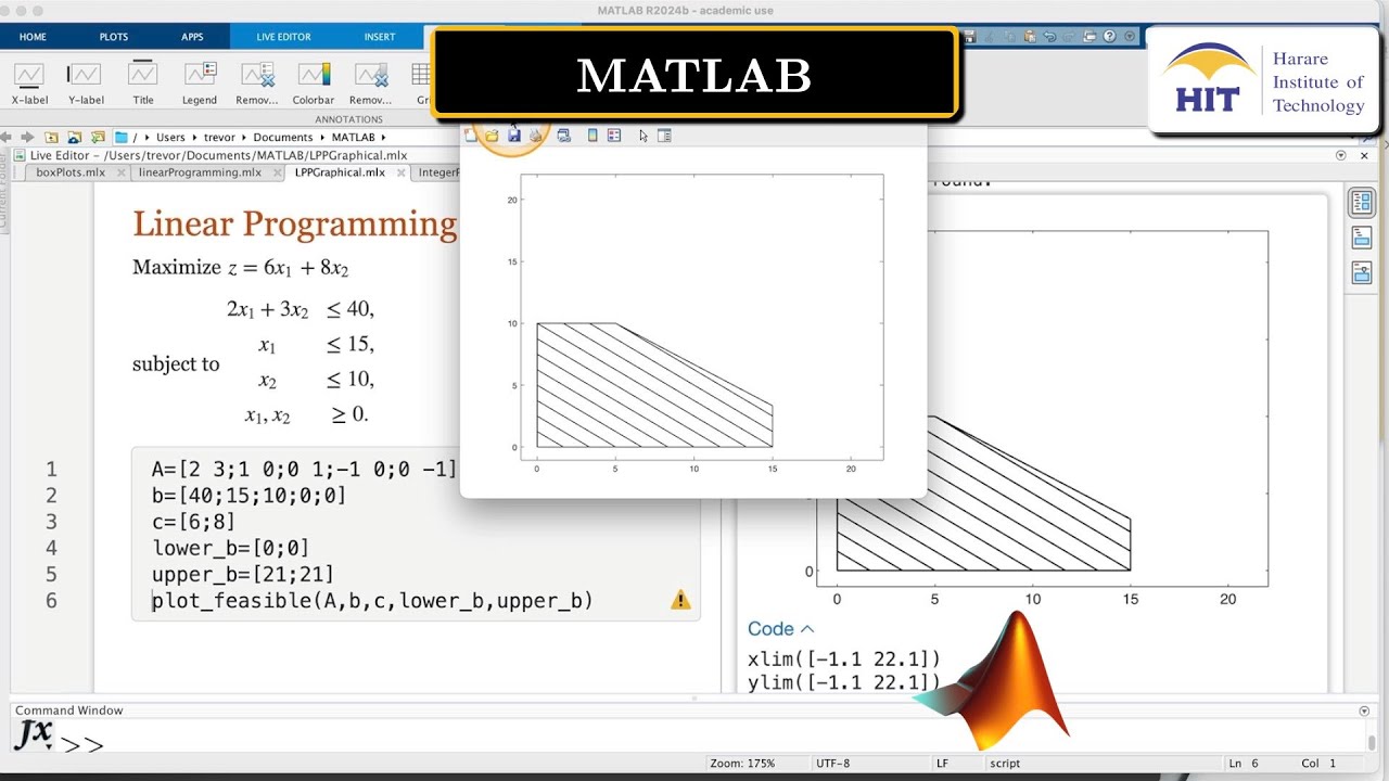 Matlab Linear Programming Feasible Region Youtube