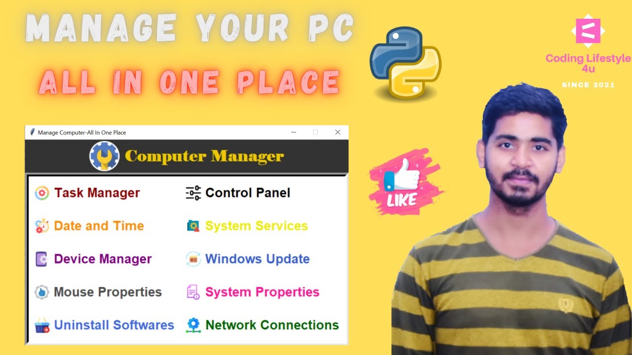 Create Your Own Pc Manager App Using Python Youtube