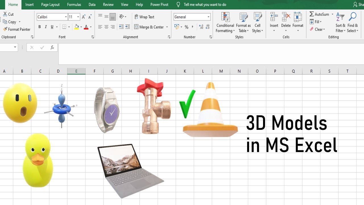 How To Create 3d Models In Ms Excel Youtube