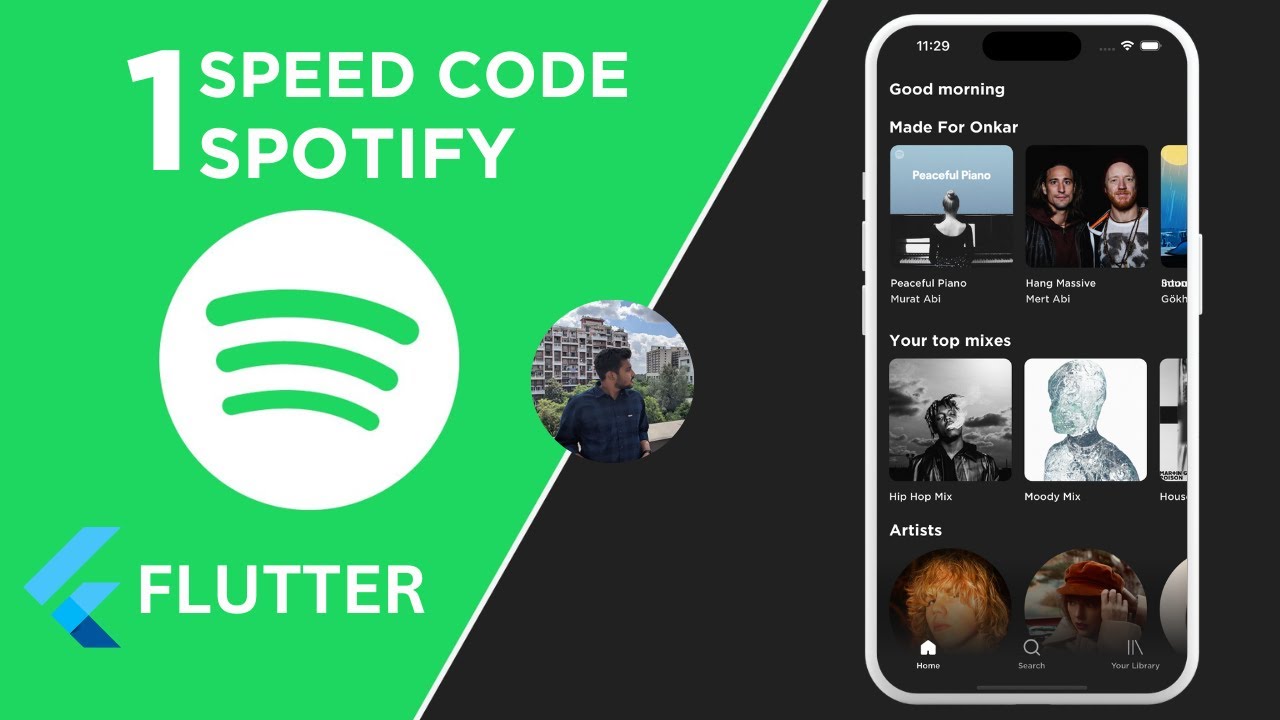 Spotify Clone Flutter Ui Part 1 Speed Code Youtube