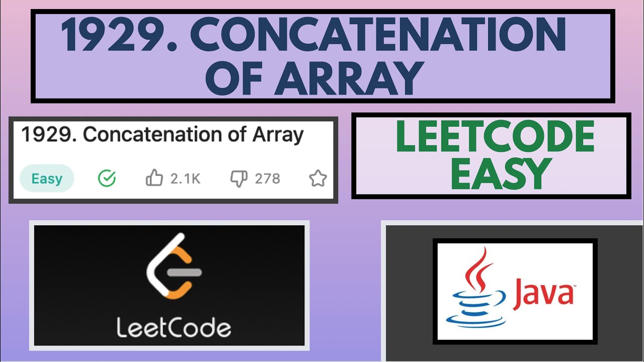 Leetcode 1929 Concatenation Of Array Easy Java Solution Youtube