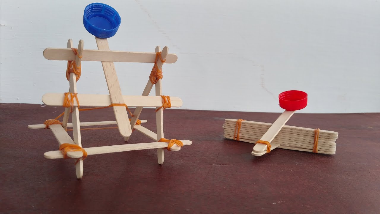Diy Catapult Using Popsicle Sticks Youtube
