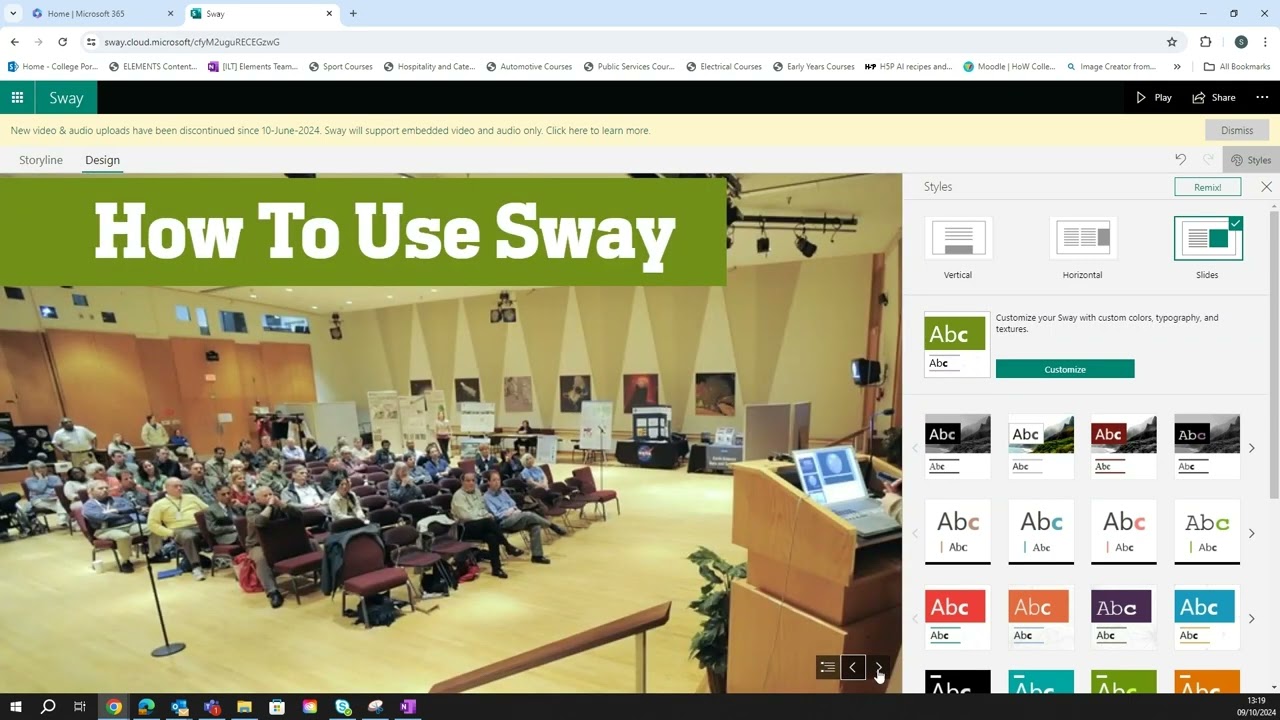 Learn Howto Use Sway 2016 Basic Tutorial Onenote Add A Visio