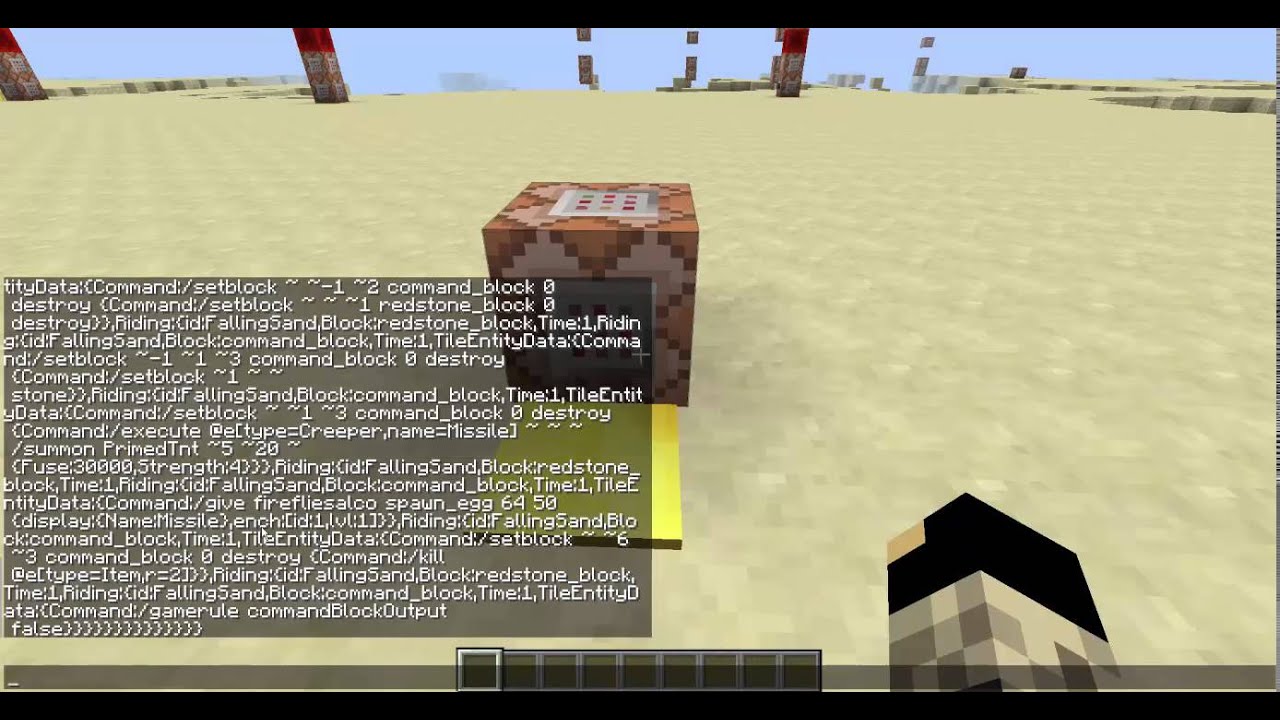 Minecraft Missiles In One Command Youtube