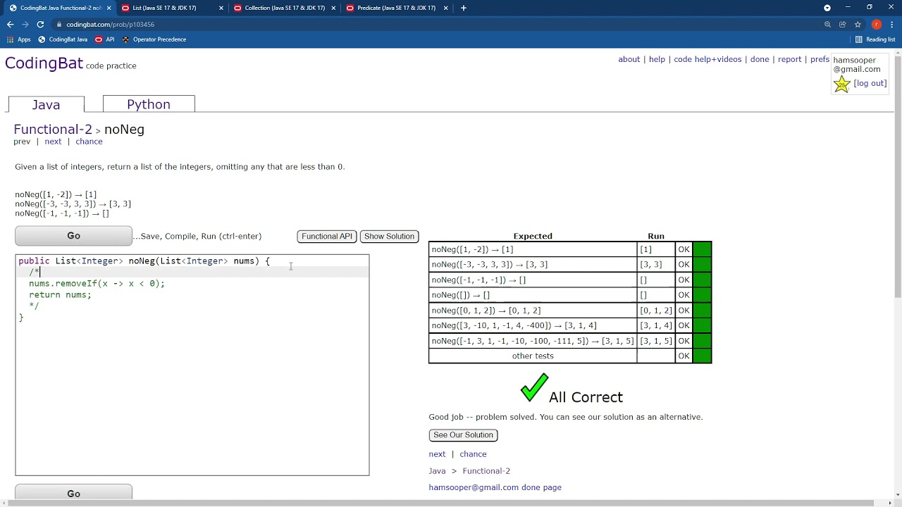 Codingbat Walkthrough Functional 2 Youtube
