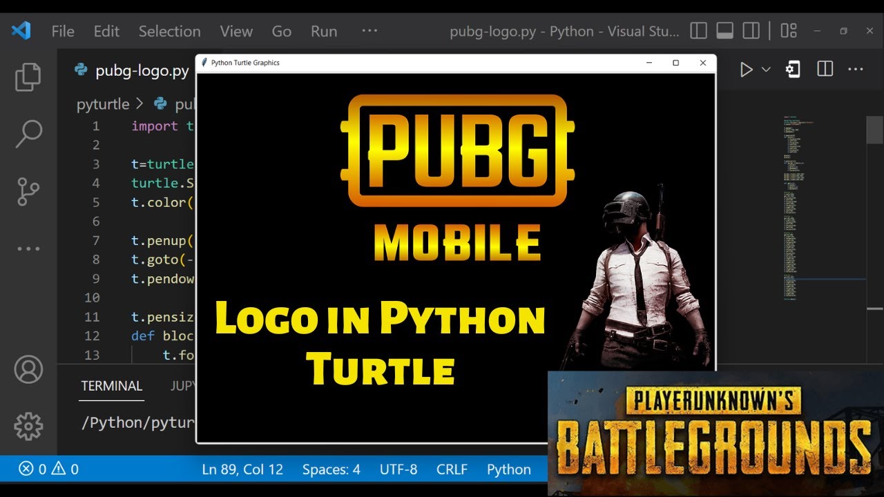 Pubg Logo Drawing Using Python Turtle Python For Beginners Bgmi