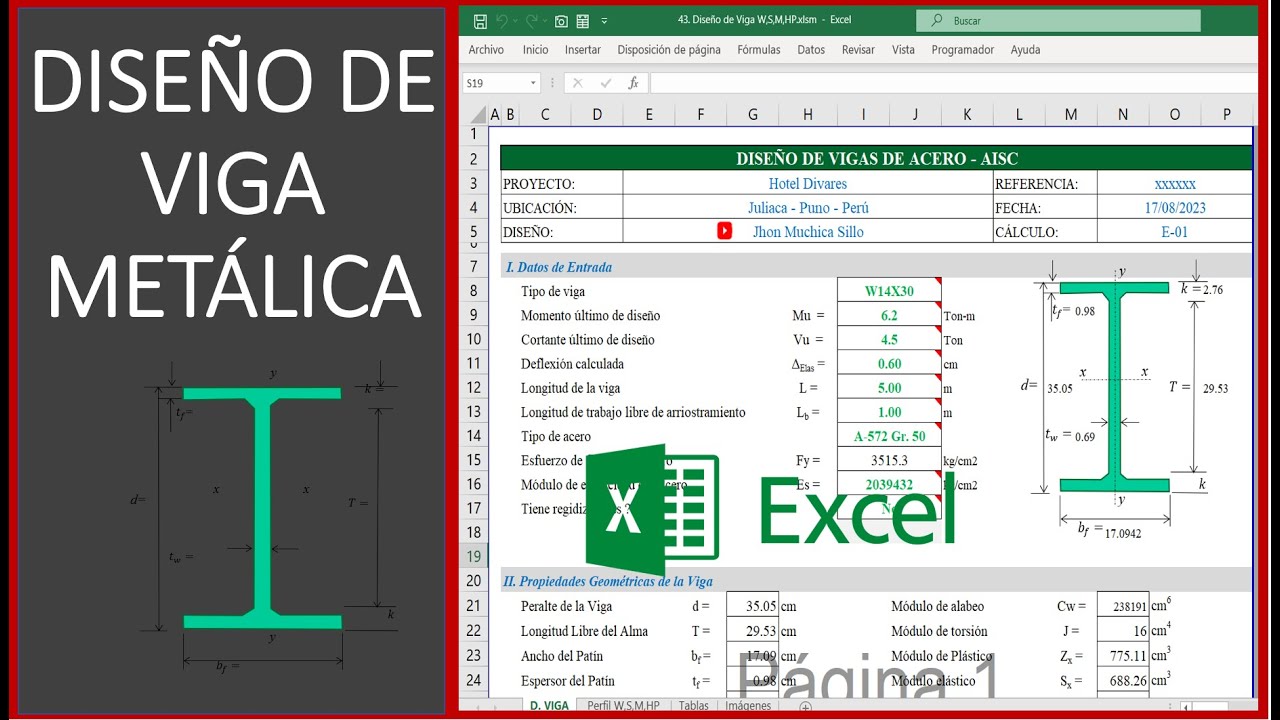 Diseño De Viga De Acero Metálico Según Aisc Plantilla Excel