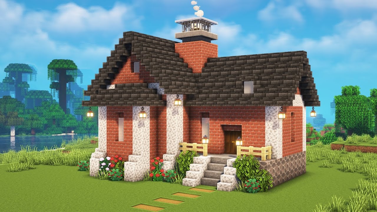 How To Build Brick House In Minecraft 1 20 Minecraft Tutorial Youtube