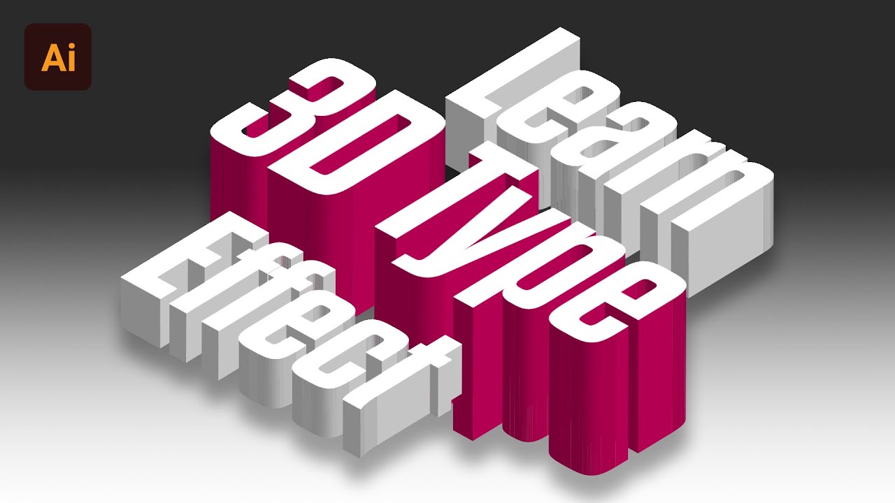 3d Text Effect In Illustrator 2 Minutes Tutorial Youtube