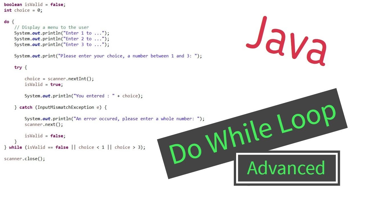 Java Advanced Do While Loop Reading From The Console Youtube