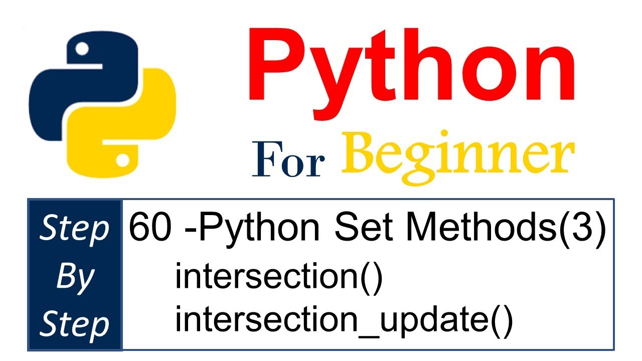60 Python Set Method Part 3 Intersection Intersection Update