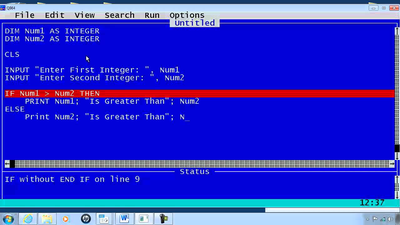 Qbasic Programming