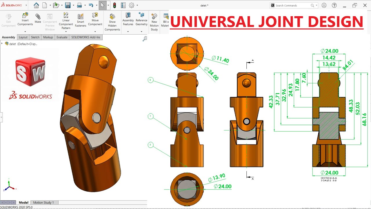 Design And Assembly Of Universal Joint In Solidworks Solidworks