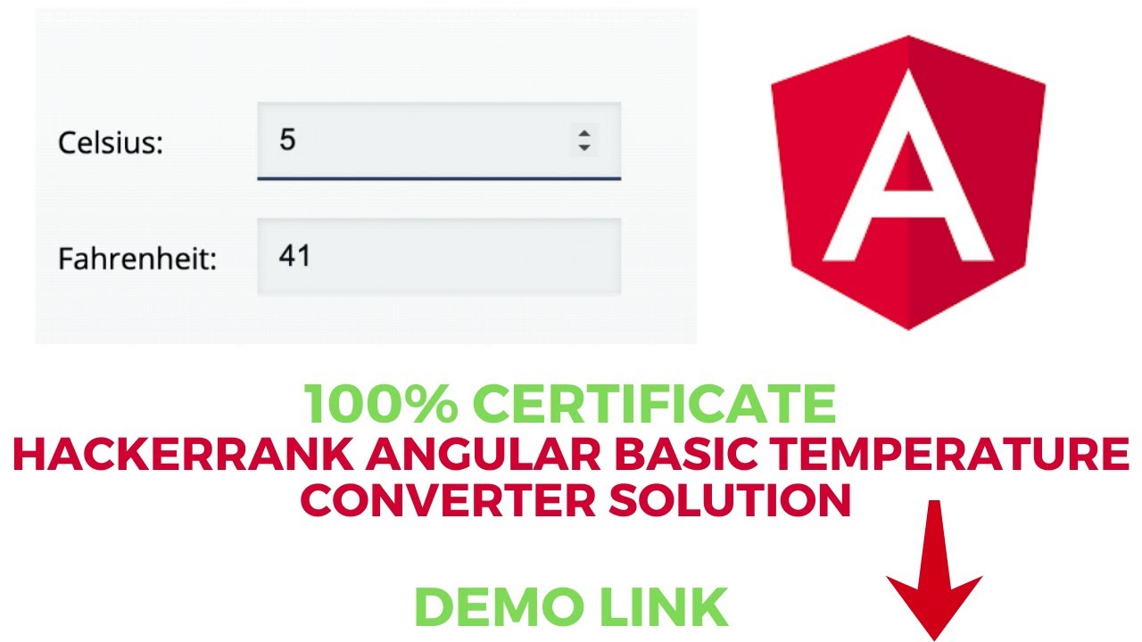 Hackerrank Angular Basic Temperature Converter Vijay Chauhan