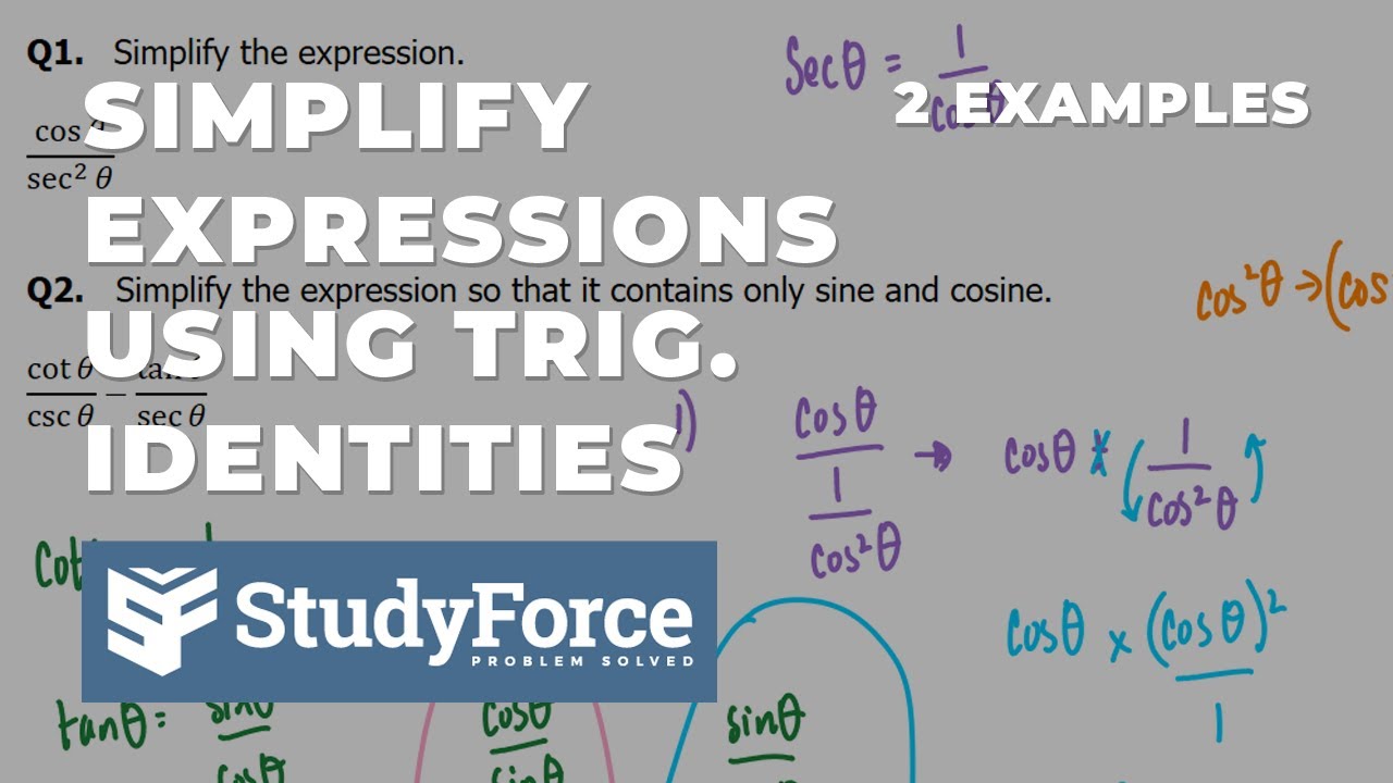 Simplify Trig Expressions Using Trigonometric Identities Part 1 Youtube