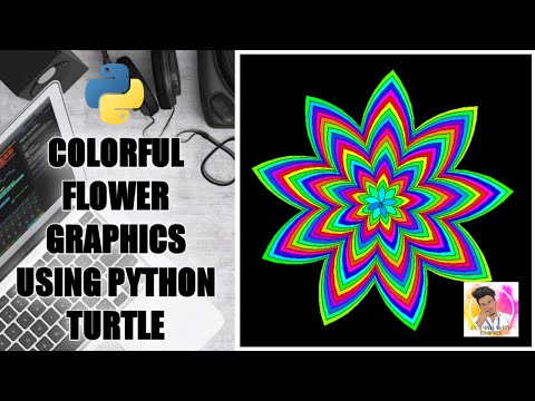 Colorful Flower Graphics Using Python Turtle Python Graphics Python