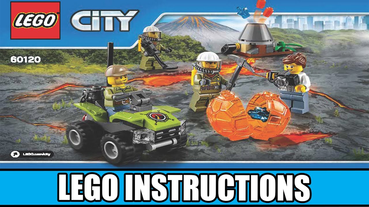 Lego Instructions City 60120 Volcano Starter Set Youtube