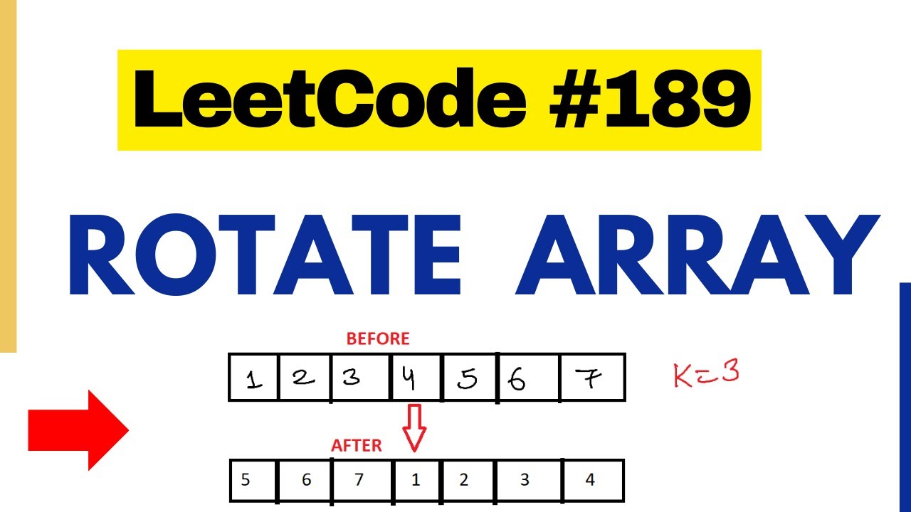 189 Rotate Array Leetcode Python Rotate Array Python Leetcode