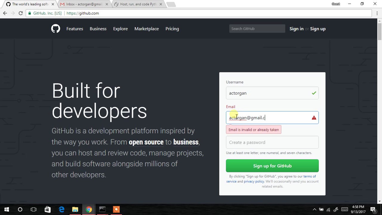 Creating Github Pythonanywhere Accounts Youtube