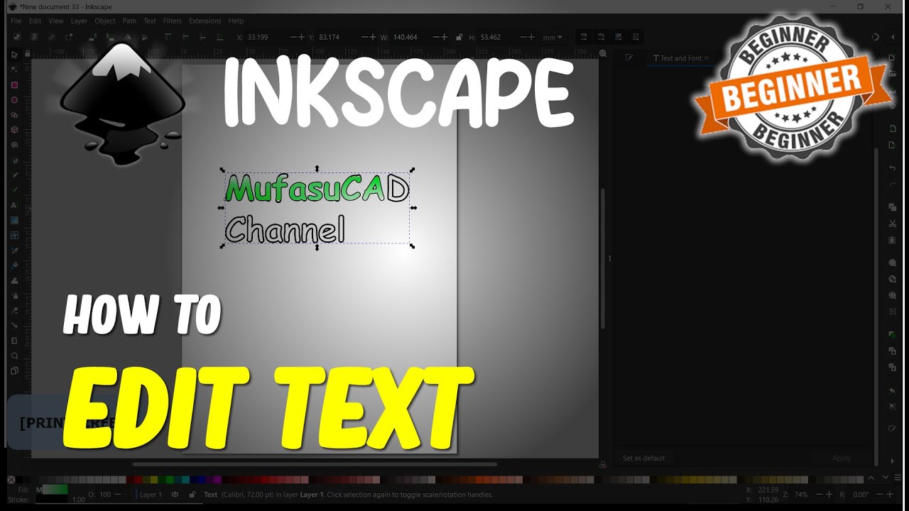 Inkscape How To Edit Text Youtube