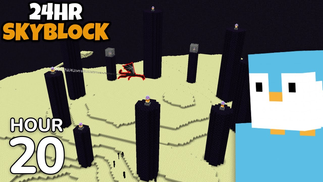 24 Hour Skyblock Episode 20 The End Youtube
