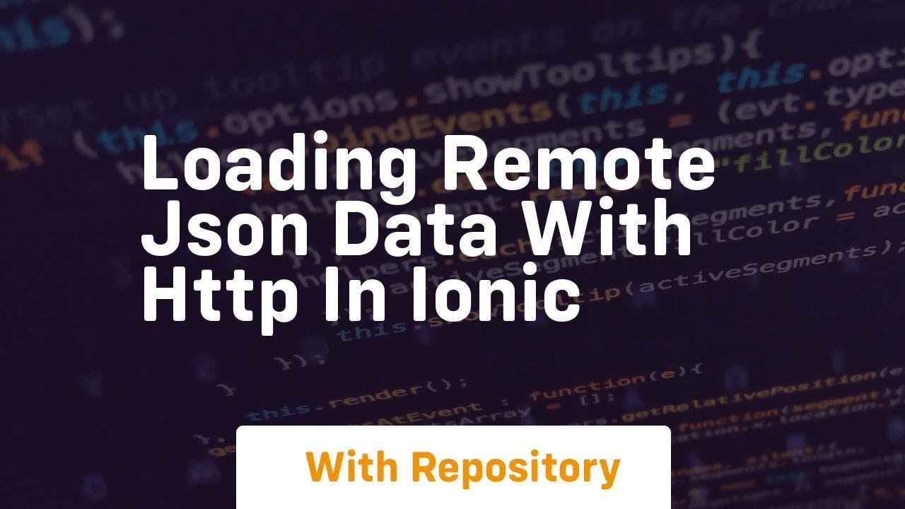 Loading Remote Json Data With Http In Ionic Youtube