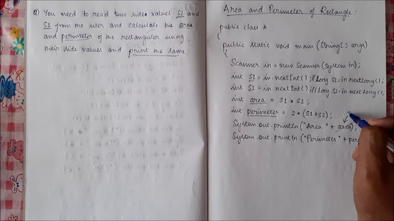 Area And Perimeter Of Rectangle Java Youtube