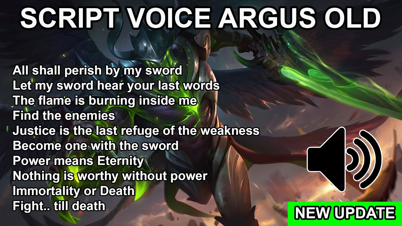 Script Voice Argus Old New Update Mobile Legends Youtube