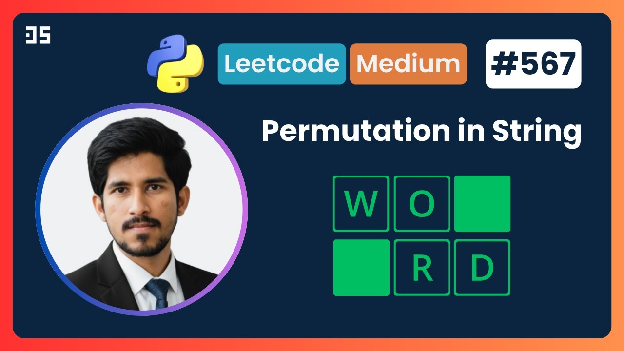 Permutation In String Leetcode 567 Python Youtube