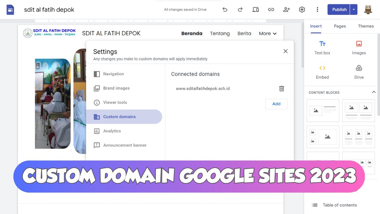 Cara Custom Domain Google Sites 2023 Youtube