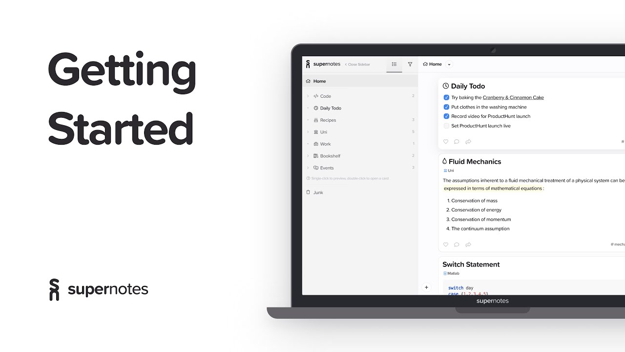 Supernotes Getting Started Youtube
