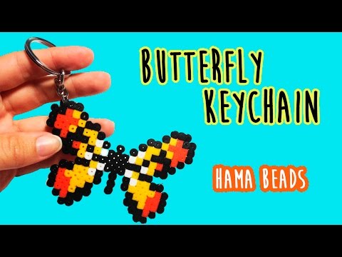 Butterfly Keychain With Hama Beads Perler Beads Youtube