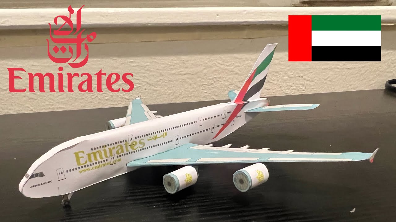 Airigami Emirates Airbus A380 Build Papercraft Youtube