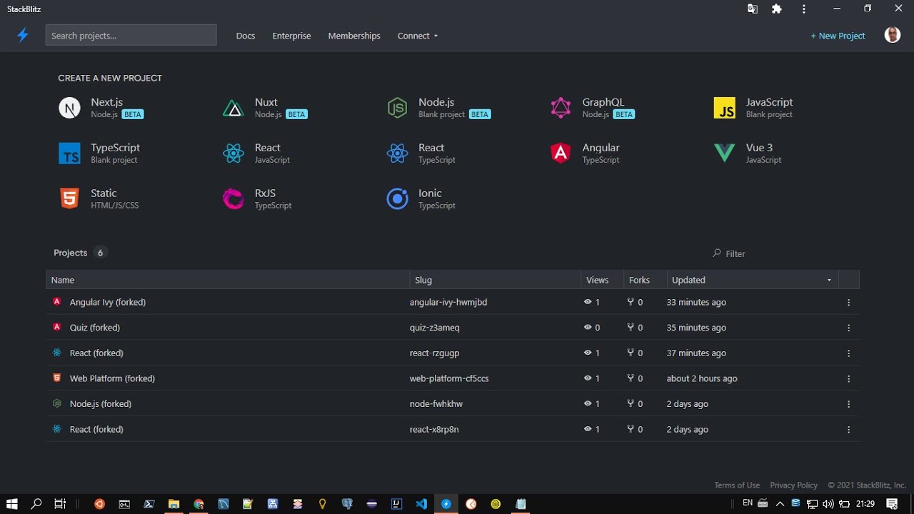 Ide Stackblitz Youtube