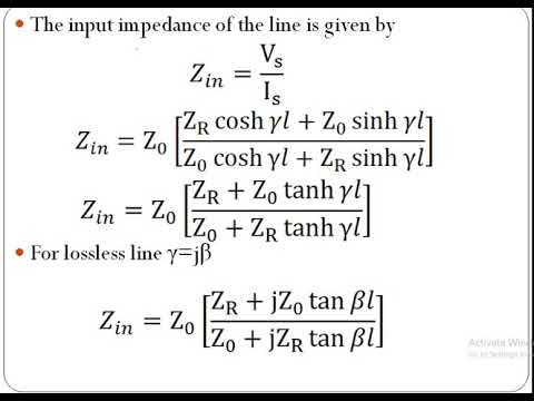 Transmission Line Input Impedance Youtube