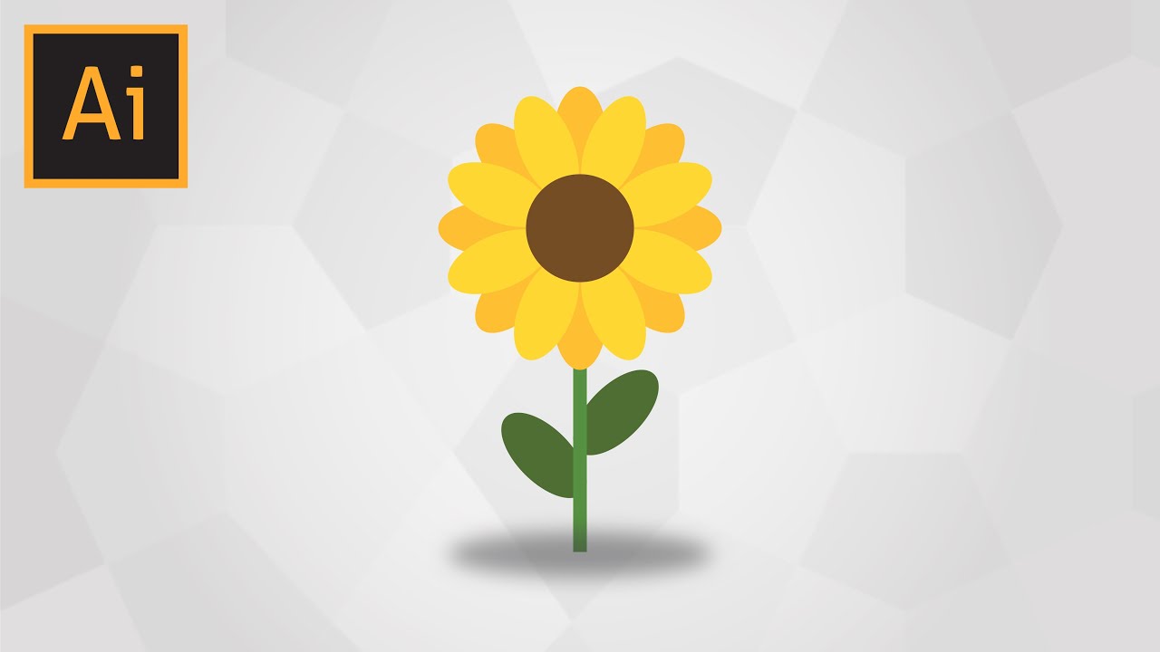 How To Draw A Sunflower In Adobe Illustrator Youtube