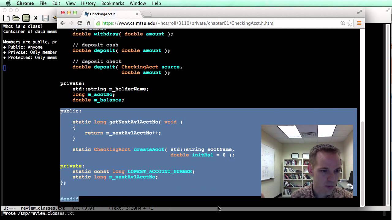 Review C Classes Objects Youtube