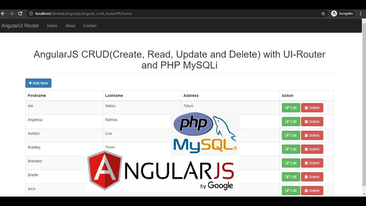 Angularjs Crud Create Read Update And Delete With Ui Router And Php